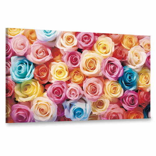 Интерьерная картина 100х60 "Розы в нежности"