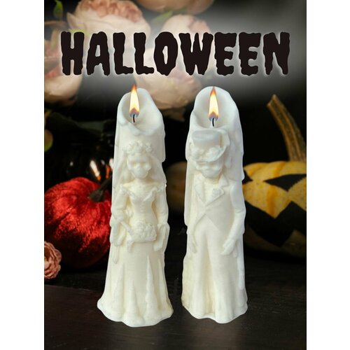 Набор свечей Свадьба скелет / Готическая Свадебная , фигурка, украшение, коллекционная статуя, для Хэллоуина, праздника / с тематикой Halloween