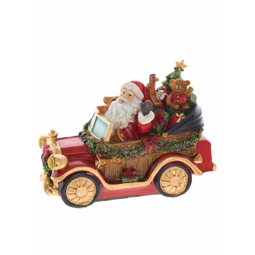 Фигурка новогодняя "Дед Мороз на машине", 25х12х16 см