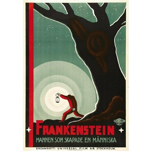 Плакат, постер на бумаге Франкенштейн (Frankenstein), Джеймс Уэйл. Размер 21 х 30 см