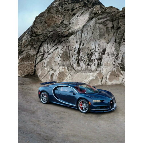 Плакат, постер на холсте Bugatti Chiron/Бугатти/авто/автомобиль/машина. Размер 42 х 60 см