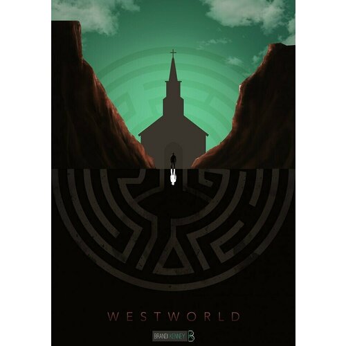 Плакат, постер на холсте Westworld/Мир Дикого запада. Размер 42 х 60 см