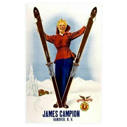 Плакат, постер на холсте Skiing-Hanover-Горные лыжи-Ганновер. Размер 30 х 42 см