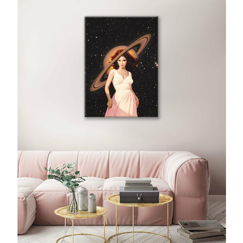 Картина/Картина на холсте/Картина на холсте для интерьера/Картина на стену/Картина в подарок для дома/Космическая девушка - Space Girl40х60