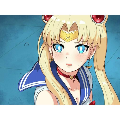 Плакат, постер на холсте Sailor Moon, Сейлор Мун. Размер 21 х 30 см