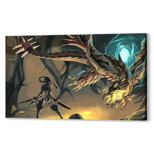 Плакат, постер на холсте Monster Hunter. Размер 21 х 30 см