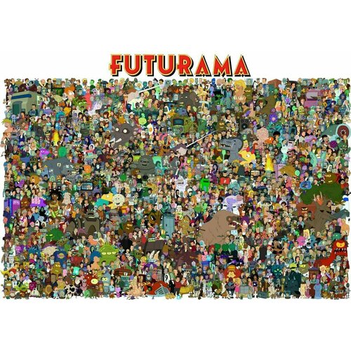 Плакат, постер на бумаге Футурама (Futurama, 1999г). Размер 42 х 60 см