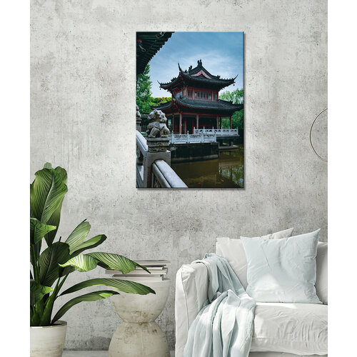 Картина/Картина на холсте для интерьера/Картина на стену/Картина для кухни/ -Китай архитектура 3 50х70