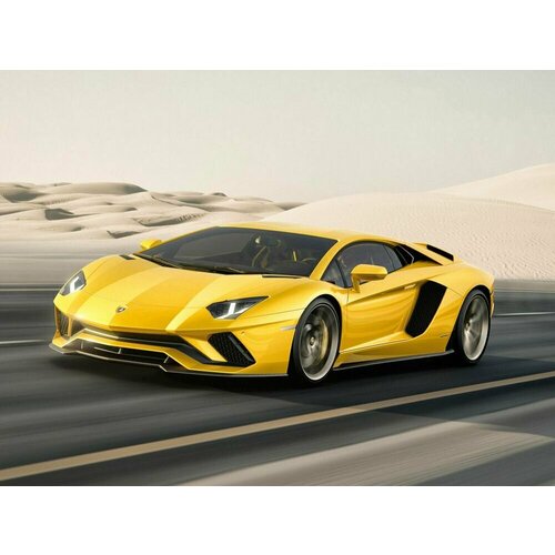 Плакат, постер на холсте Lamborghini Aventador, Ламборджини Авентадор. Размер 30 х 42 см