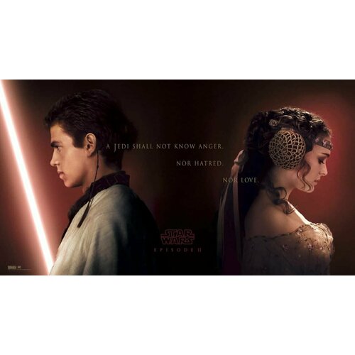 Плакат, постер на бумаге Звездные войны: Эпизод 2-Атака клонов (Star Wars: Episode II-Attack of the Clones, 2002г). Размер 42 на 60 см