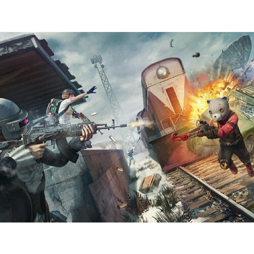 Плакат, постер на холсте PlayerUnknown s Battlegrounds/игровые/игра/компьютерные герои персонажи. Размер 42 х 60 см