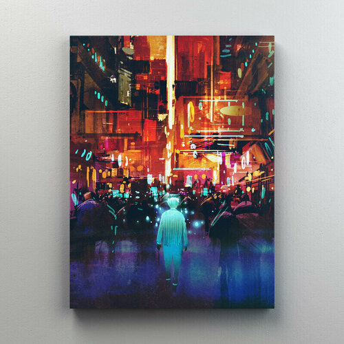 Интерьерная картина на холсте "Призрак в городе" размер 45x60 см