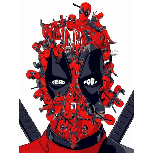 Плакат, постер на бумаге Deadpool/Дэдпул/искусство/арт/абстракция/творчество. Размер 30 на 42 см