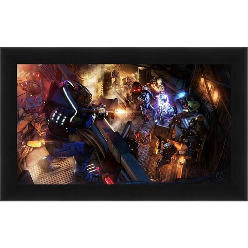 Плакат, постер на холсте Mass Effect. Размер 30х42 см