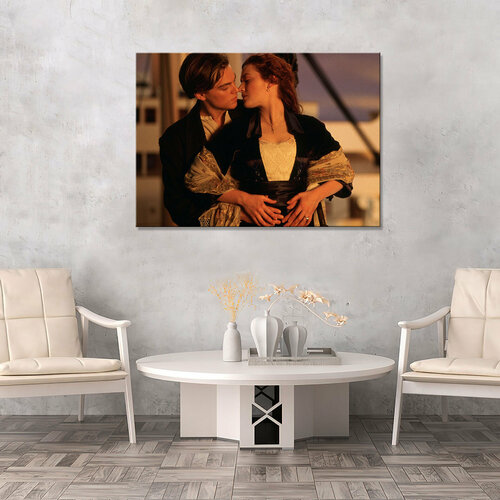 Интерьерная картина на холсте - Титаник Лео и Кейт на корабле 2 20х30