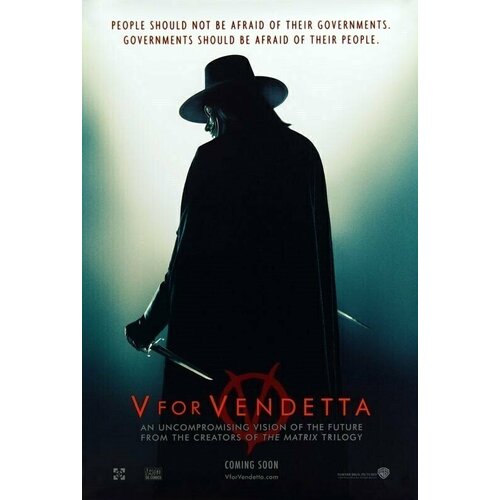 Плакат, постер на холсте V значит Вендетта (V for Vendetta), Джеймс МакТиг. Размер 21 х 30 см