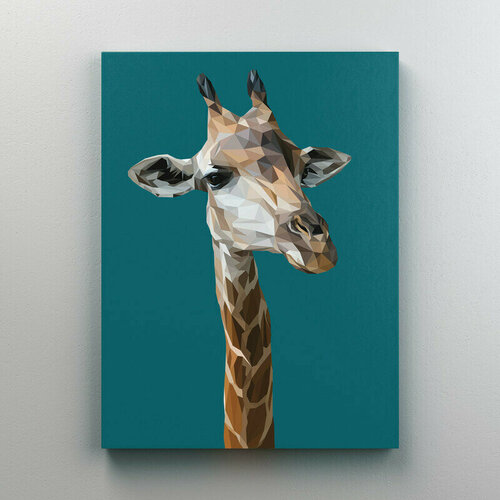 Интерьерная картина на холсте "Жираф в стиле поп арт" размер 22x30 см