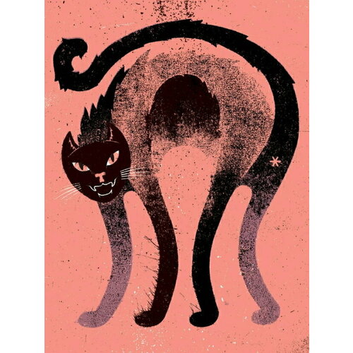 Плакат, постер на холсте Cat Bad/Плохая Кошка/искусство/арт/абстракция/творчество. Размер 42 на 60 см