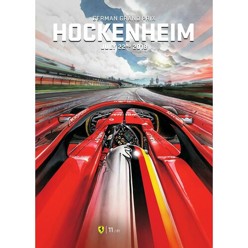 Плакат, постер на бумаге F1 German Grand Prix Hockenheim. Размер 21 на 30 см