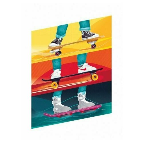 Плакат, постер на холсте Skateboarding-Скейтбординг. Размер 21 х 30 см