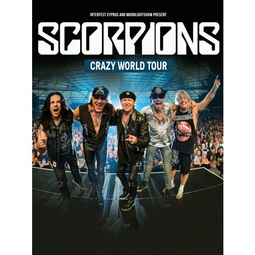 Плакат, постер на холсте Scorpions-Crazy World Tour/Скорпионз/музыкальные/поп исполнитель/артист/поп-звезда/группа. Размер 30 х 42 см