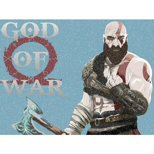 Плакат, постер на холсте God of War/игровые/игра/компьютерные герои персонажи. Размер 42 на 60 см