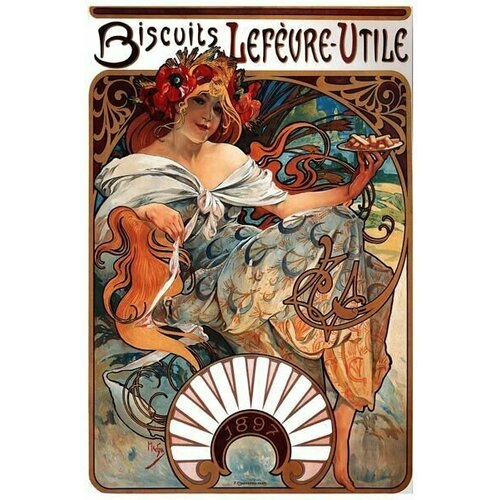Плакат, постер на бумаге иностранный Biscoits Lefeure-Utile. Размер 21 х 30 см