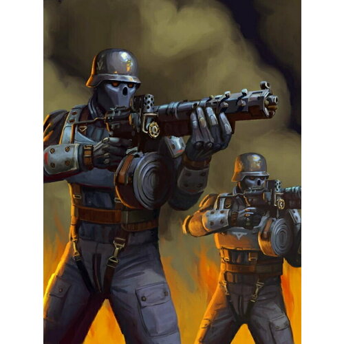 Плакат, постер на бумаге Wolfenstein/игровые/игра/компьютерные герои персонажи. Размер 60 на 84 см