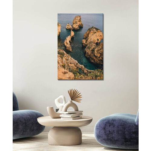 Картина/Картина на холсте для интерьера/Картина на стену/Картина для кухни/ - Португалия океан скалы 2 20х30