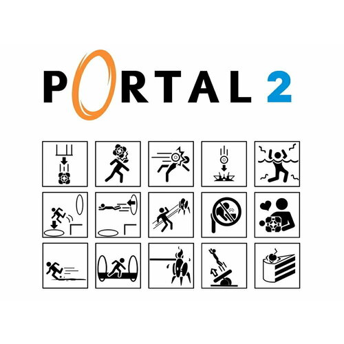 Плакат, постер на холсте Portal 2/игровые/игра/компьютерные герои персонажи. Размер 21 на 30 см