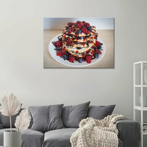 Картина/Картина на холсте для интерьера/Картина на стену/Картина для кухни/ - блинчики с ягодами 3 20х30