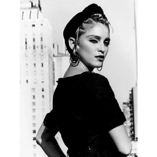 Плакат, постер на бумаге Madonna/Мадонна/черно-белый. Размер 30 х 42 см