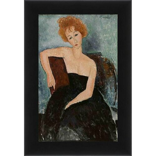 Плакат, постер на бумаге Redheaded Girl in Evening Dress. Амедео Модильяни. Размер 42 на 60 см