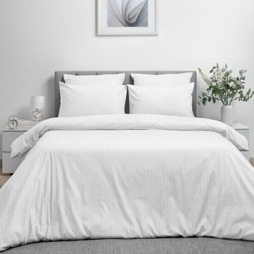 Евро комплект постельного белья Волшебная Ночь Warm white с наволочками 50х70
