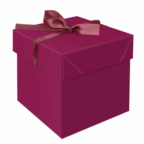Коробка складная подарочная MESHU "Persian Red", (15*15*15см), с лентой, 359475