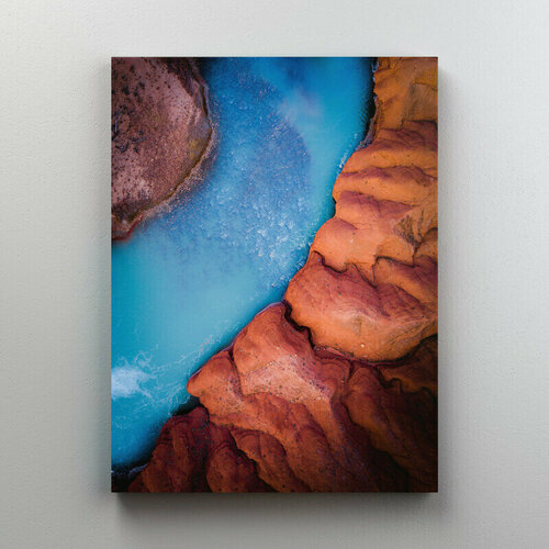 Интерьерная картина на холсте "Голубая река в каньоне", размер 30x40 см