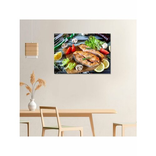Картина на холсте с подрамником Румяная рыба 30х40