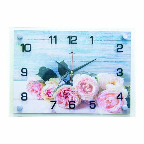 Рубин Часы настенные, серия: Цветы, "Букет роз", 25 х 35 см