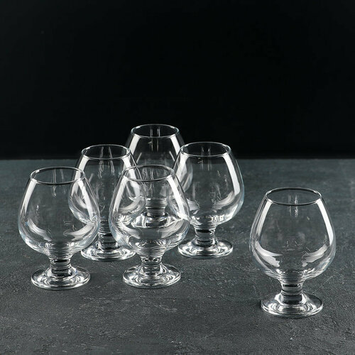 Набор стеклянных бокалов для коньяка Bistro, 385 мл, 6 шт (комплект из 2 шт)