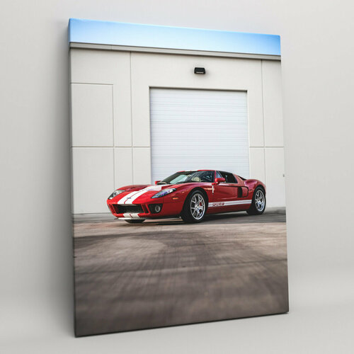 Картина на холсте (интерьерный постер) "Ford GT" машины и автомобили, с деревянным подрамником, размер 30х40 см