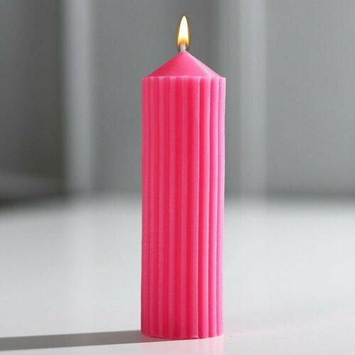 Свеча интерьерная столбик «Эстетика», розовая (комплект из 8 шт)