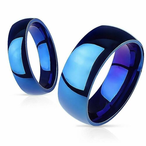 Кольцо обручальное, размер 17, синий