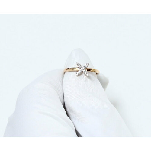Кольцо Diamant online, золото, 585 проба, фианит, размер 16.5, прозрачный