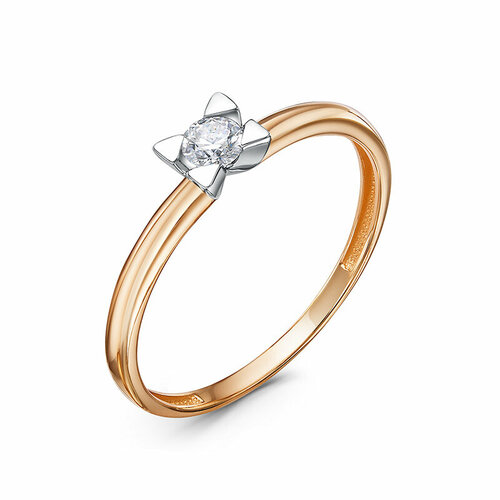 Кольцо Diamant online, золото, 585 проба, бриллиант, размер 17.5, прозрачный