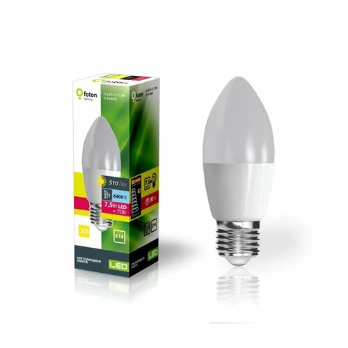 Лампа светодиодная Foton Lighting 7.5Вт E14 Свеча B 700Лм 220В 6400К Холодный белый, уп. 1шт