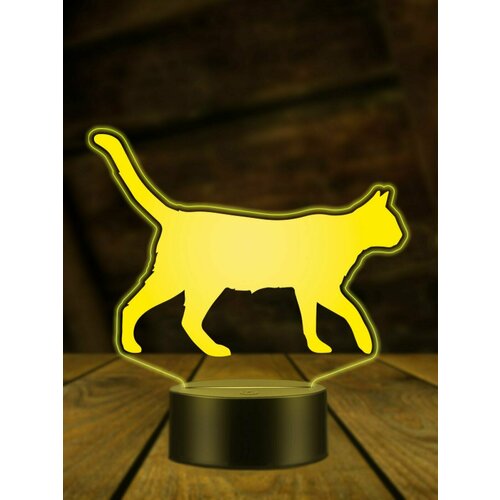 Ночник Кошка, ночная лампа, 3Д светильник, кот