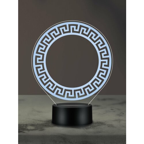 Ночник Меандр, ночная лампа, 3Д светильник, древний орнамент