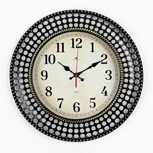 Часы настенные, серия: "Классика", плавный ход, d-40 см, черные
