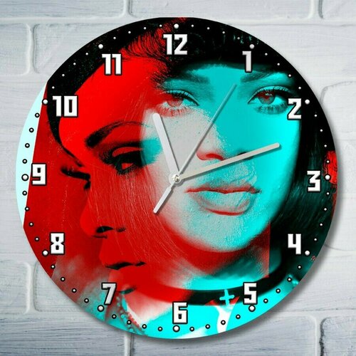 Настенные часы УФ с рисунком музыка Rihanna - 3881
