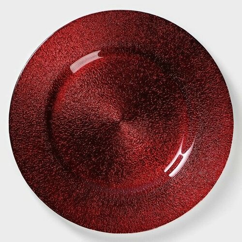 Тарелка стеклянная обеденная Magistro "Карамель. Красный", d 27 см, цвет красный
